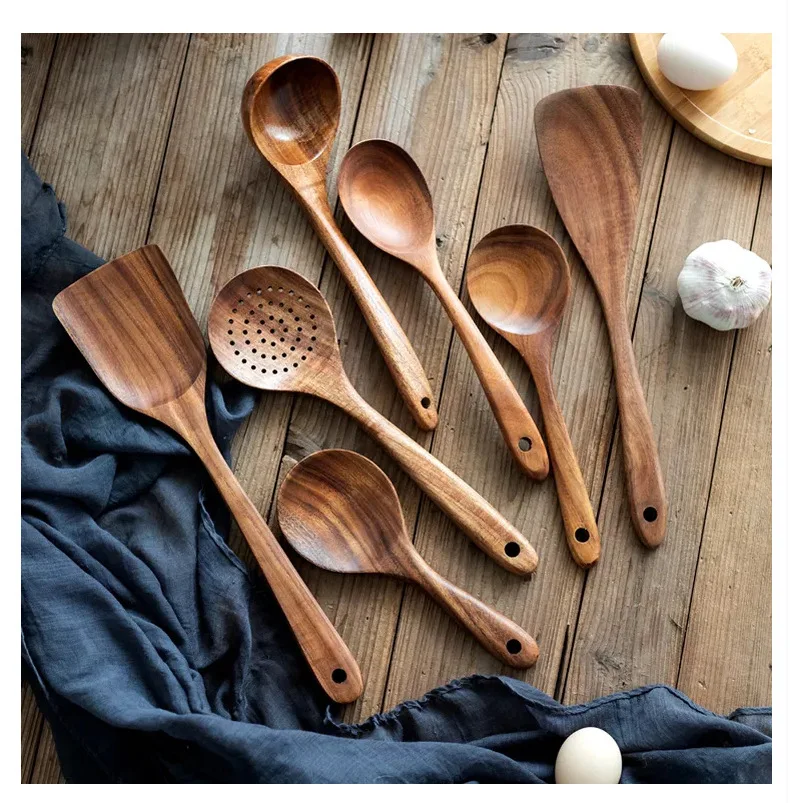 Teak Wood Kitchen Wares Set - Durable & Sustainable Utensils