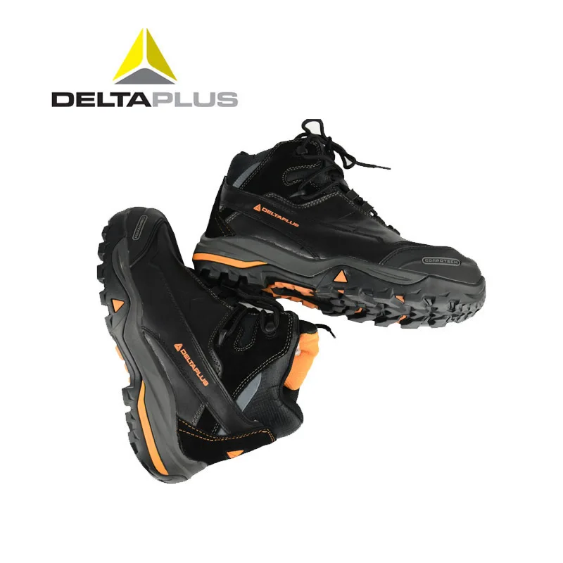 Delta Plus Antistatic Leather Safety Shoes with Rubber Outsole - Unisex ...