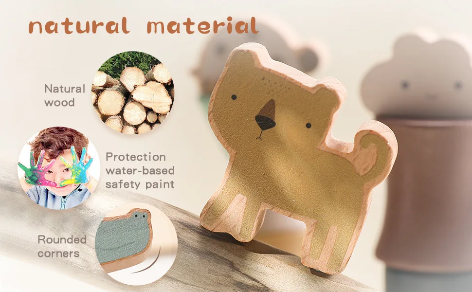 Wooden Animal Stacking Blocks - Preschool Educational Toys