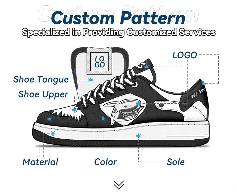 Kick Ground New Customized Skateboard Casual Shoes Men Running Walking ...