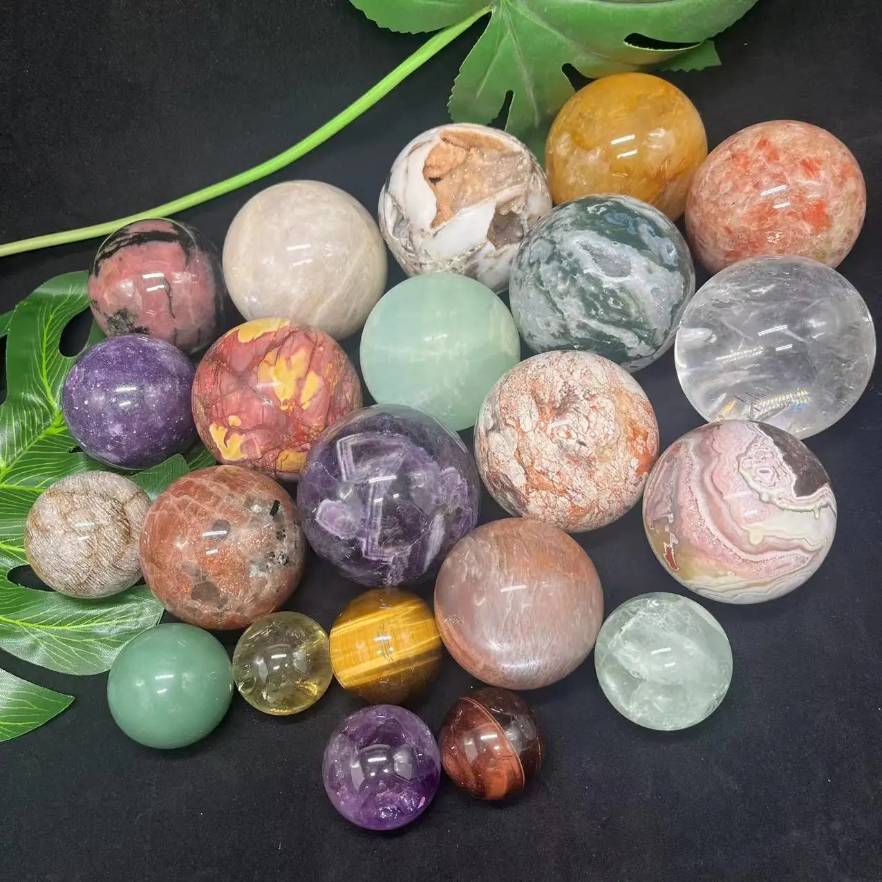 Wholesale Natural Mix Gemstone Sphere Obsidian Amethyst Rose Quartz ...