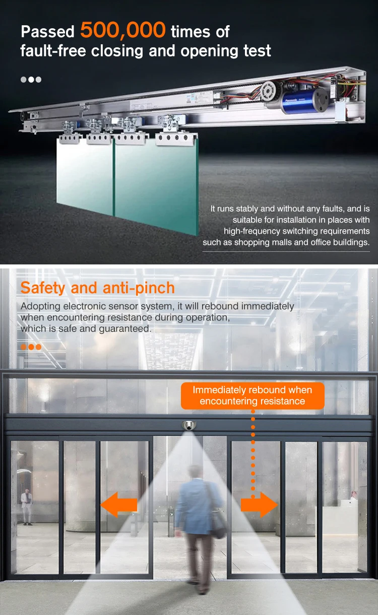 Frameless Glass Sliding Door - Smart Sensor Automatic System