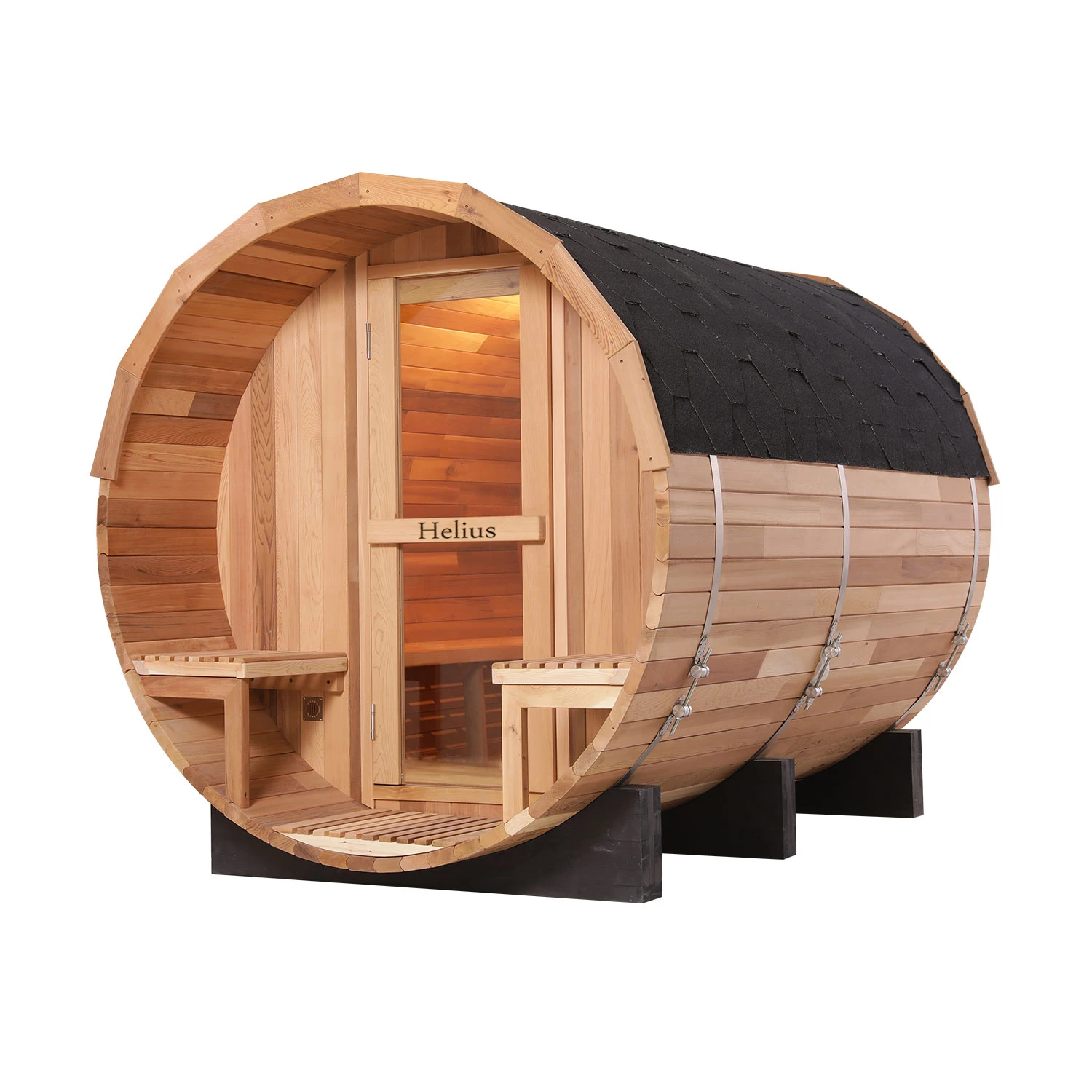 Outdoor Traditional Steam Barrel Traditional Steam Sauna Outdoor Spruce ...