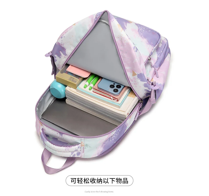Cross-border New Three-piece Backpack Girl Color Printing Student ...
