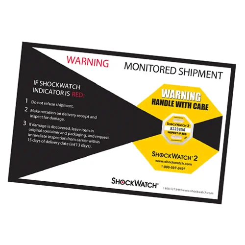 Shockwatch2 Indicator Stickers - Reliable Shock Monitoring