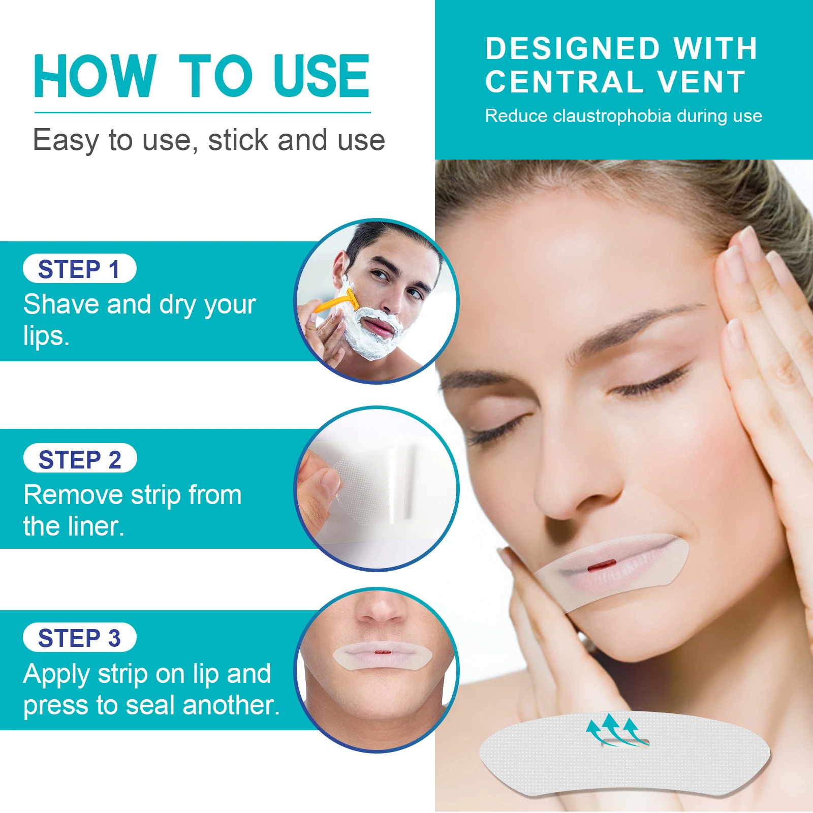 Purvigor Private Label Mouth Tape & Patches for Snoring Relief - 60 pcs ...