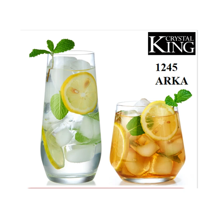 1245DOF ARKA Crystal Drink Set Whiskey, Cocktail, Ice Tea, Juice, Milk, Cock Crystal Tumbler ...