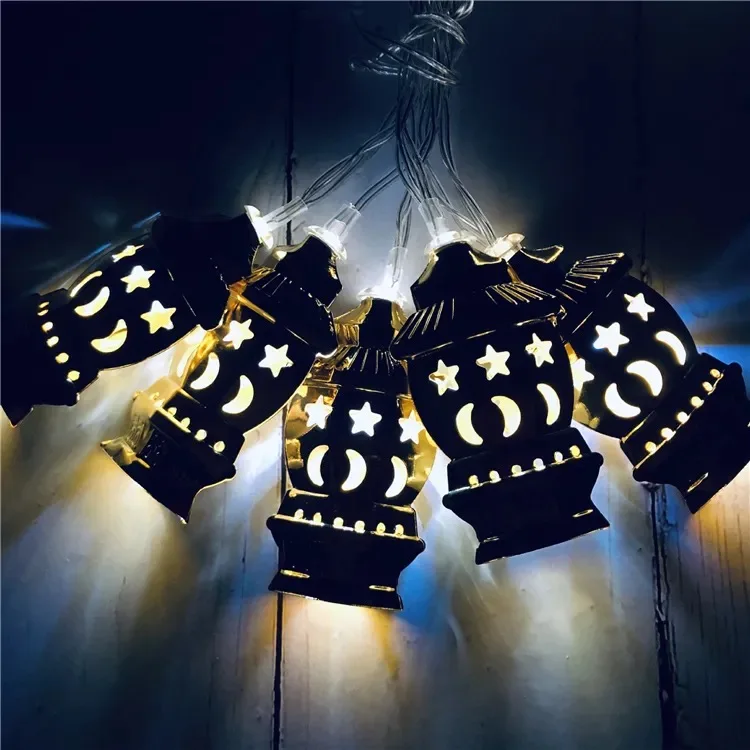 Ramadan Wrought Iron Palace Lantern String Light Warm White For Eid ...