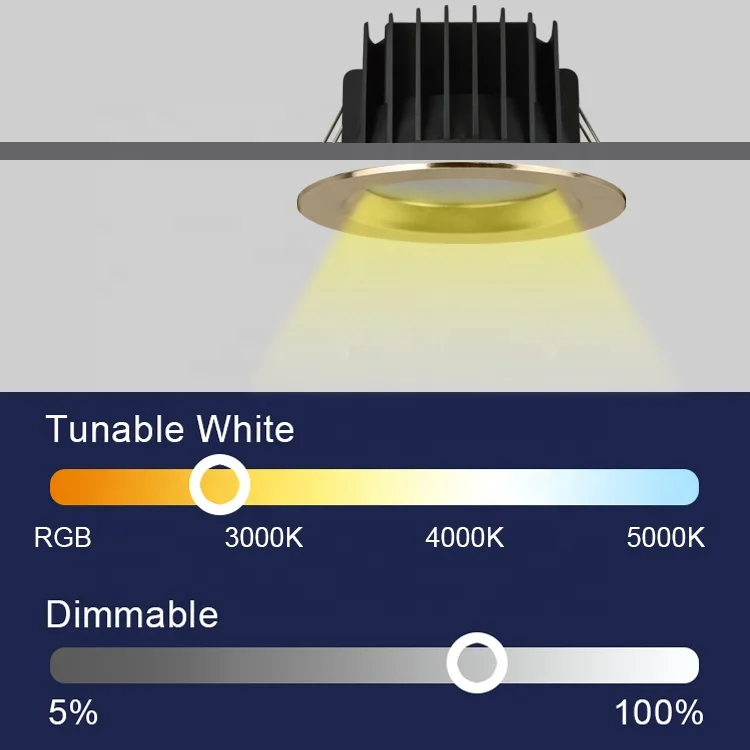 Spotlight Adjustable Dimmable Cct Downlight Flat Facial Ip54 Waterproof ...