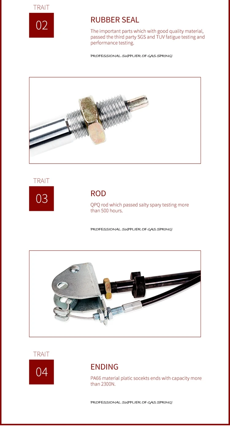 Long Strength Rigid Lockable Gas Spring for Height Adjustments