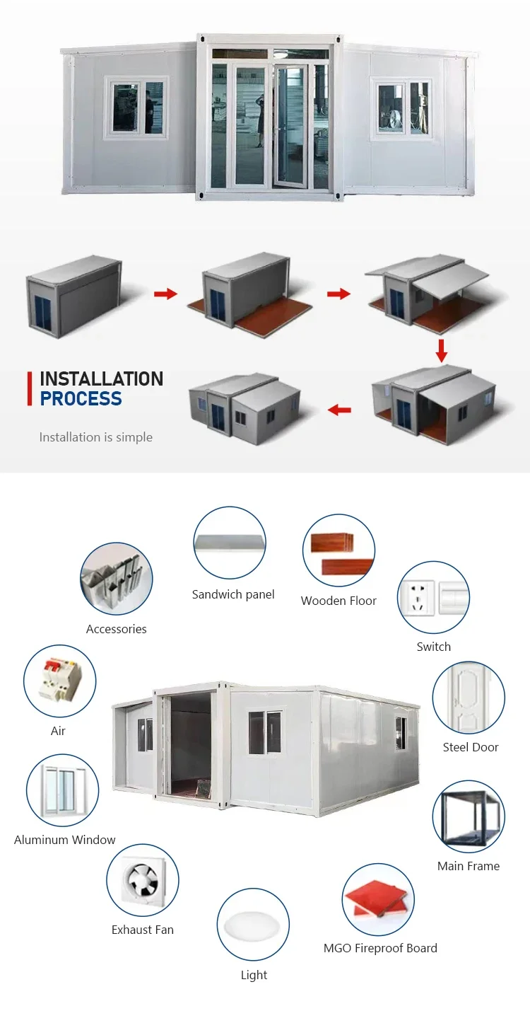 Cdph Customized Color Expandable Modular Home Prefab House 20ft Folding ...