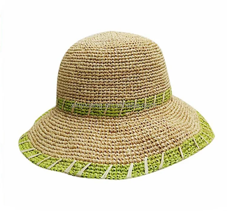Factory Custom Organic Raffia Straw Floppy Planter Hat Sun Hats, Women ...