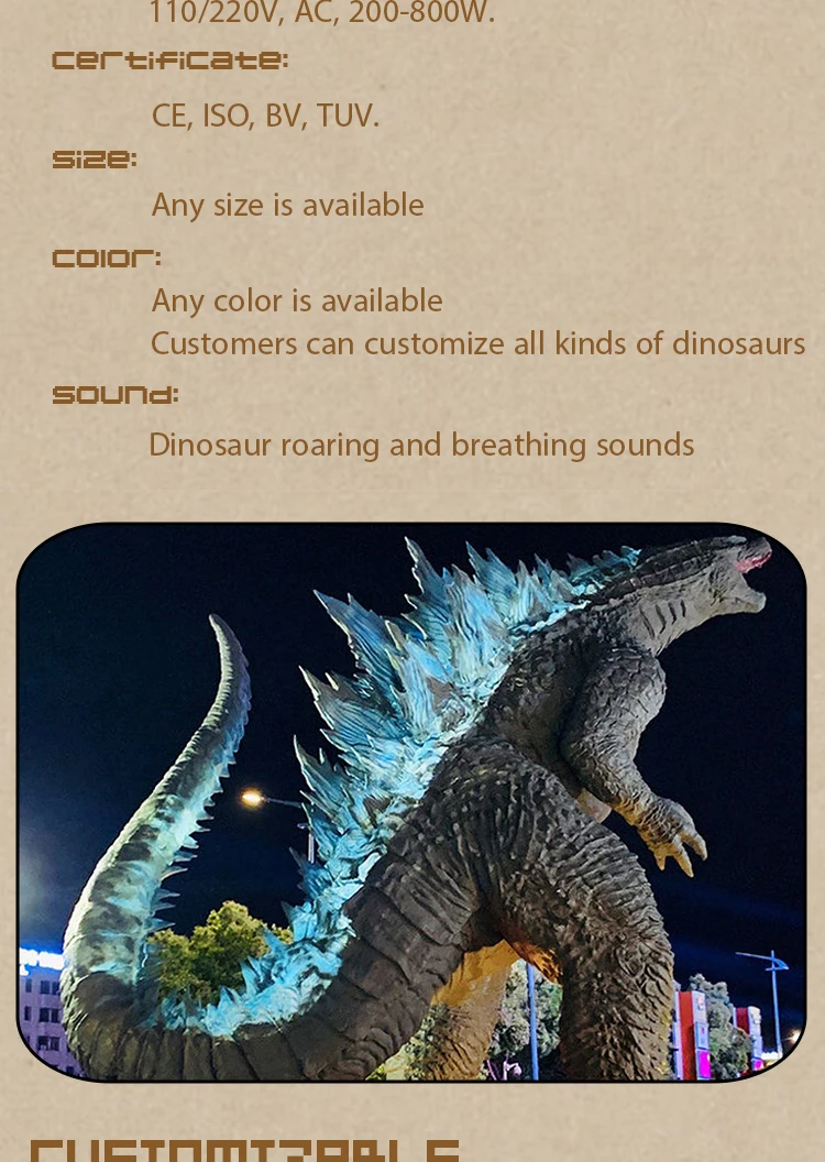 Godzilla Realistic Animals - Dinosaur Theme Park Attractions