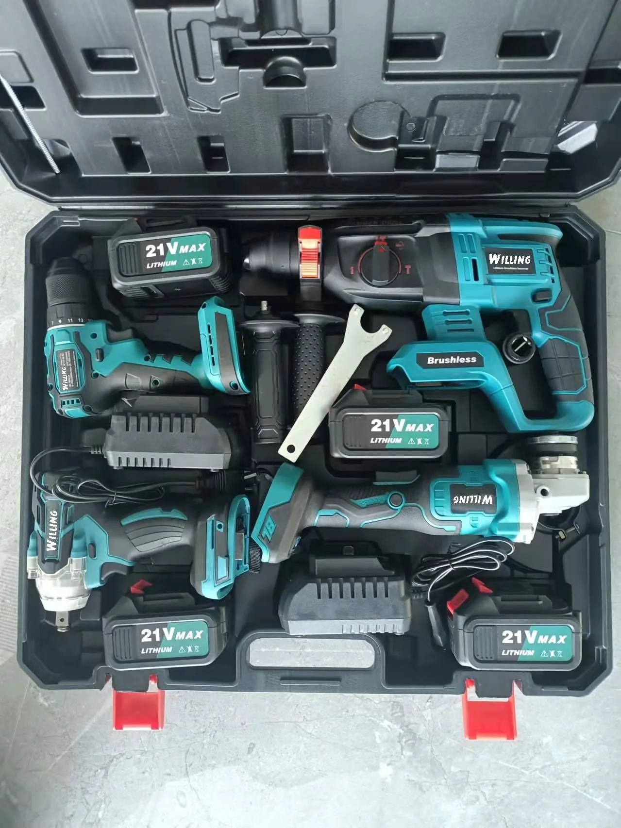 Factory 21v Power Drills Tool Set Kit Portable Electric Cordless ...