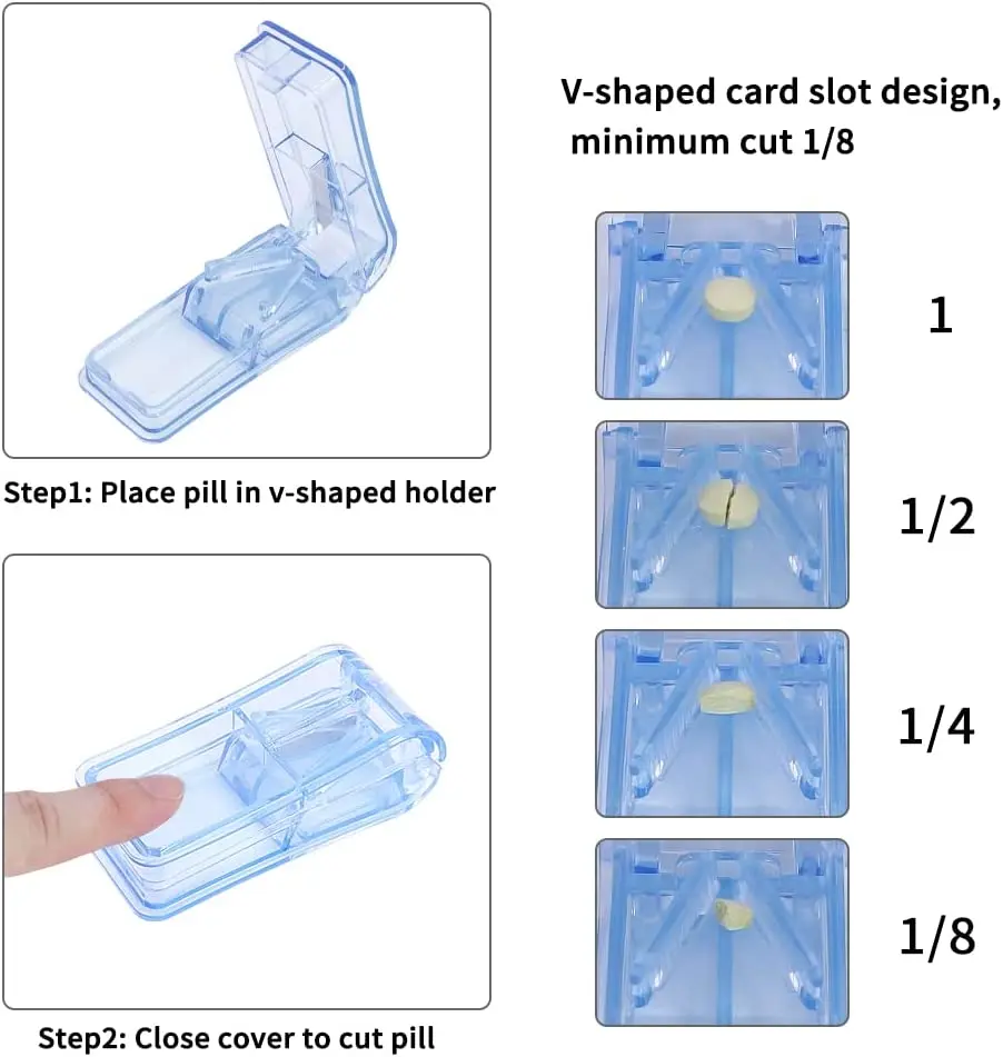 Portable Mini Plastic Medicine Cutter Rotatable Anti-pinch Tablet ...
