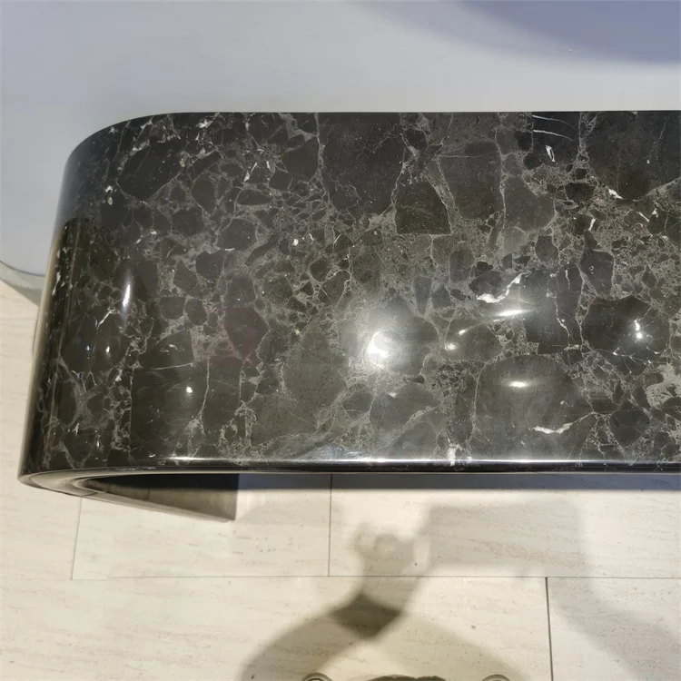 Black Marble Entry Table Arch Console Natural Marble French Style ...