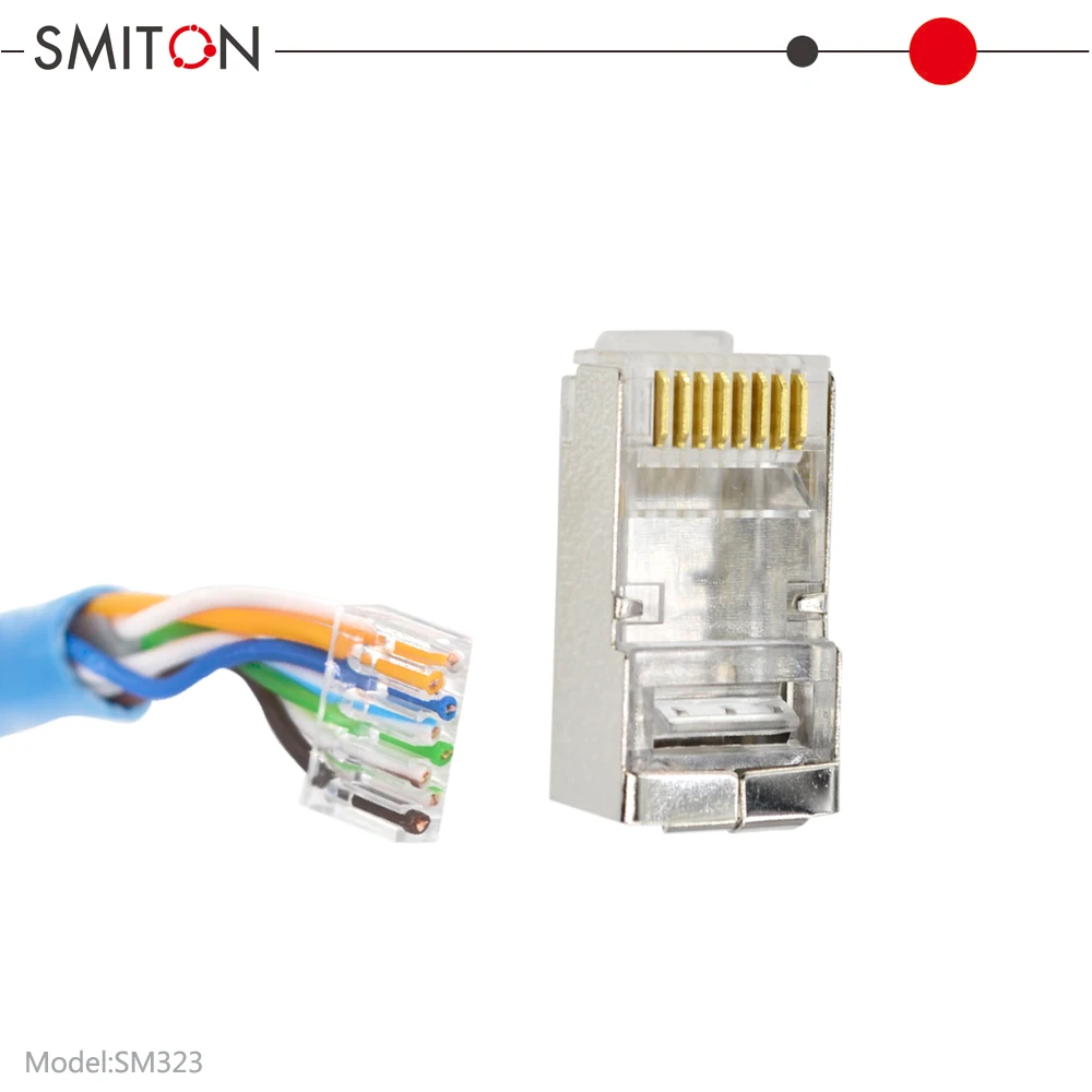 LAN Cable Connector FTP RJ45 Cat6 Gold Plated With Insert Connector ...