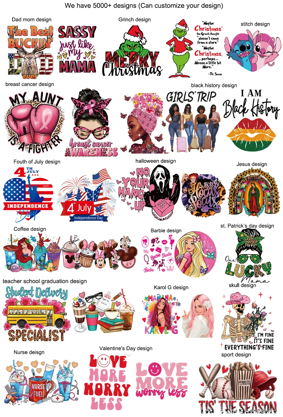 Custom Heat Transfer Logo Vinyl Heat Transfer Labels Dtf Heat Transfer ...