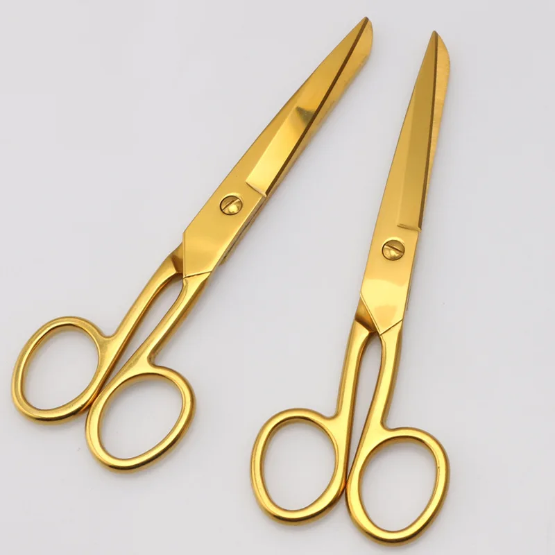 Stainless Steel Straight Gold Scissor 7inch Gold Plasma Coated Gold ...