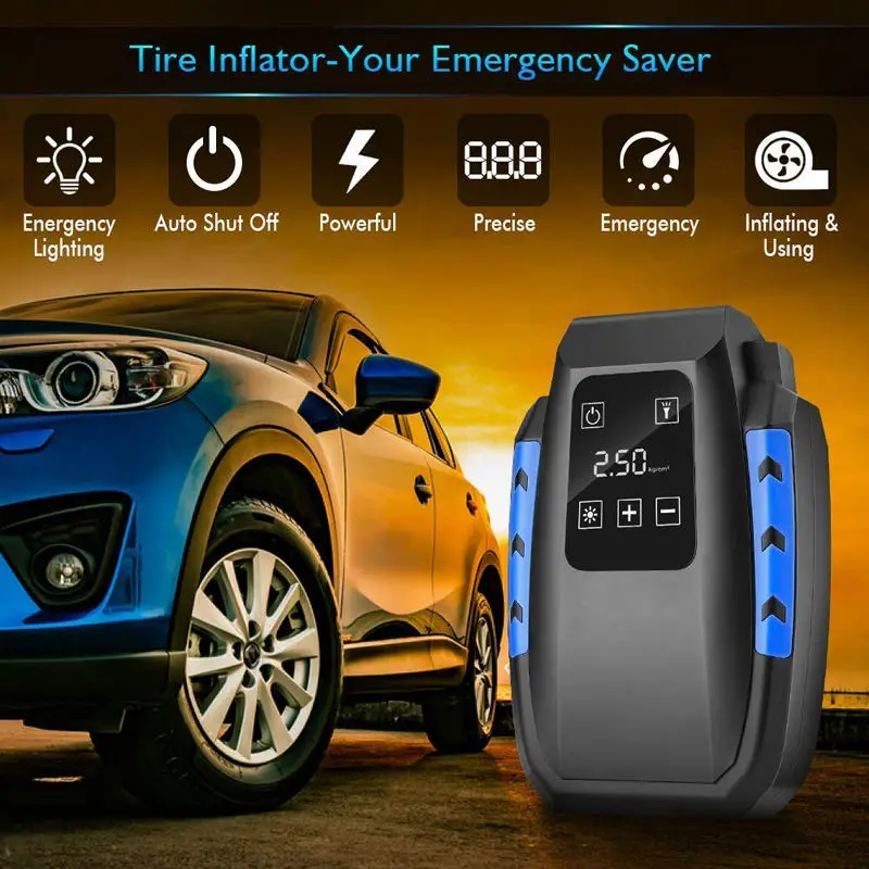 Mini Dc 12v 100w Digital Electric Cordless Car Tire Inflators Auto ...