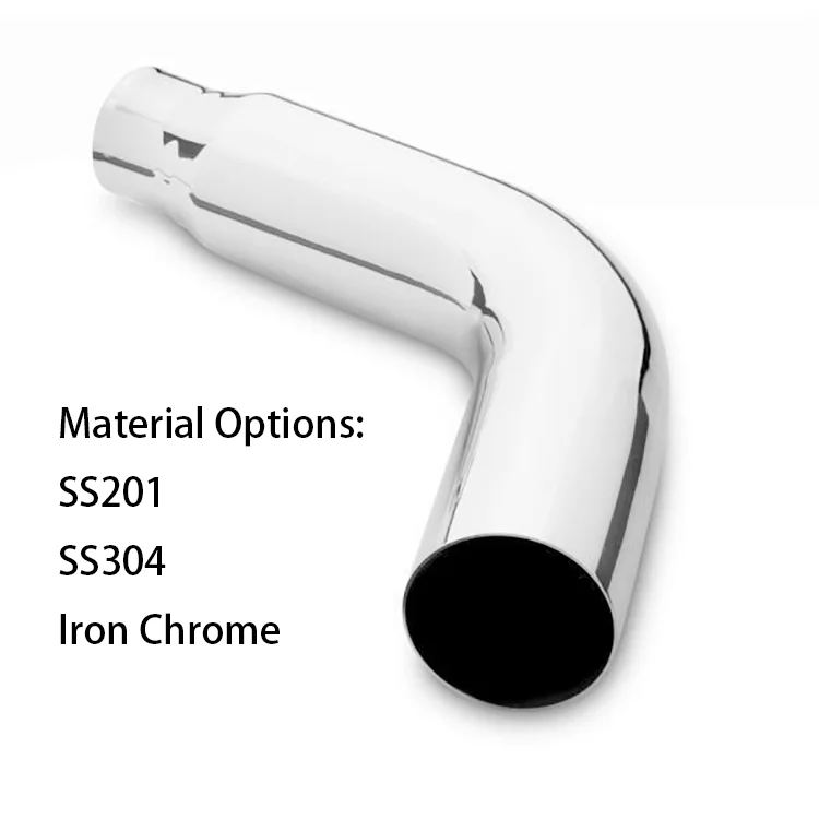 6" to 5" Diesel Exhaust Chrome Plated Iron Elbow Tip 23" Long
