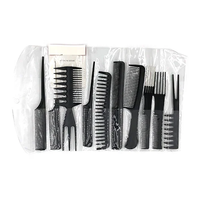 Cheap Hair Comb 10pcs Hair Stylist Professional Styling Brush Set 1set ...