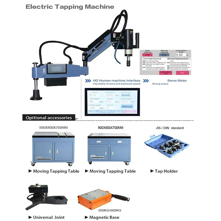 M3-m16 Automatic Add Oil And Cooling Servo Electric Tapping Arm Machine ...
