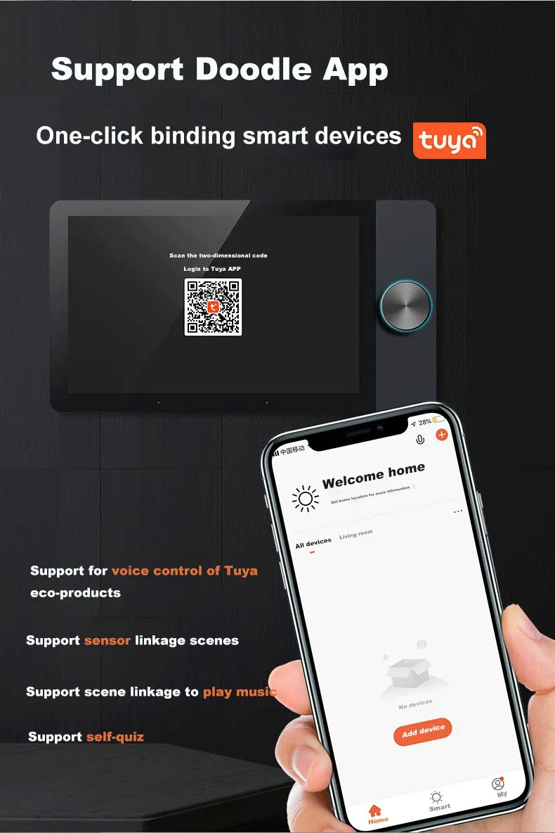 Smart Home Control - Tuya Six-Inch Knob Touch Screen