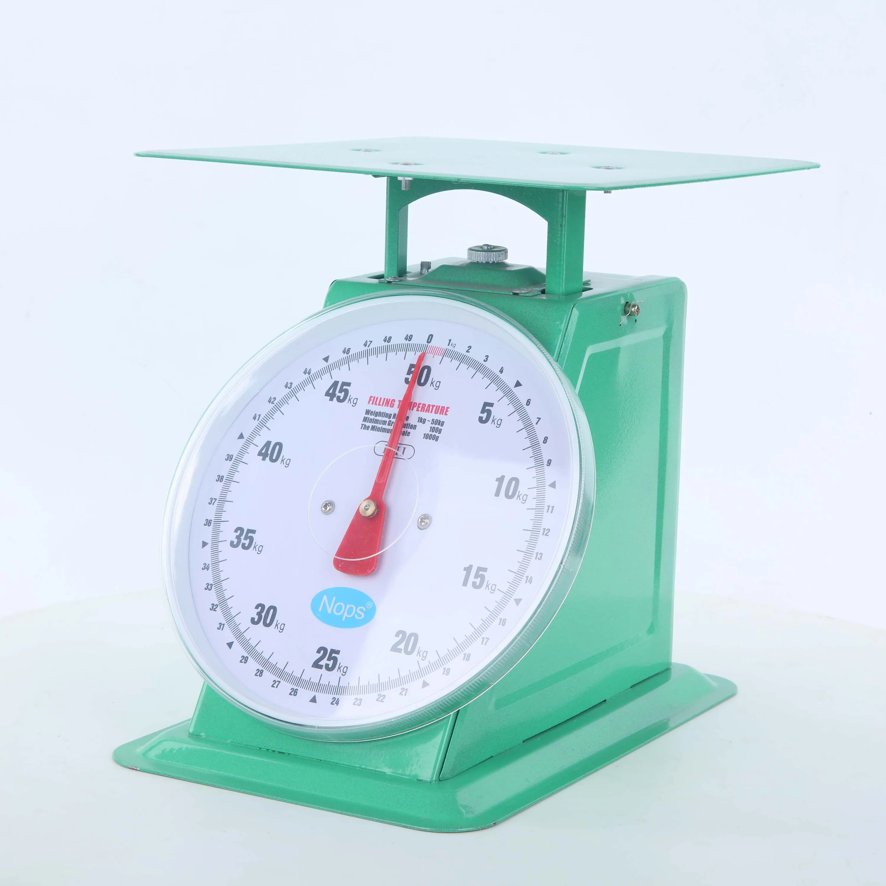 50kg Green Platform Mechanical Weighing Scale With 24x24 Iron Platform ...