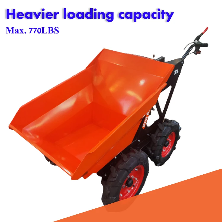 Four Wheels 500kg Wheeled Power Wheel Barrow - High Efficiency