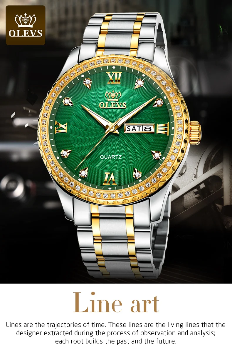 OLVES Watch - Luxury Men's Quartz Watch with Date Feature