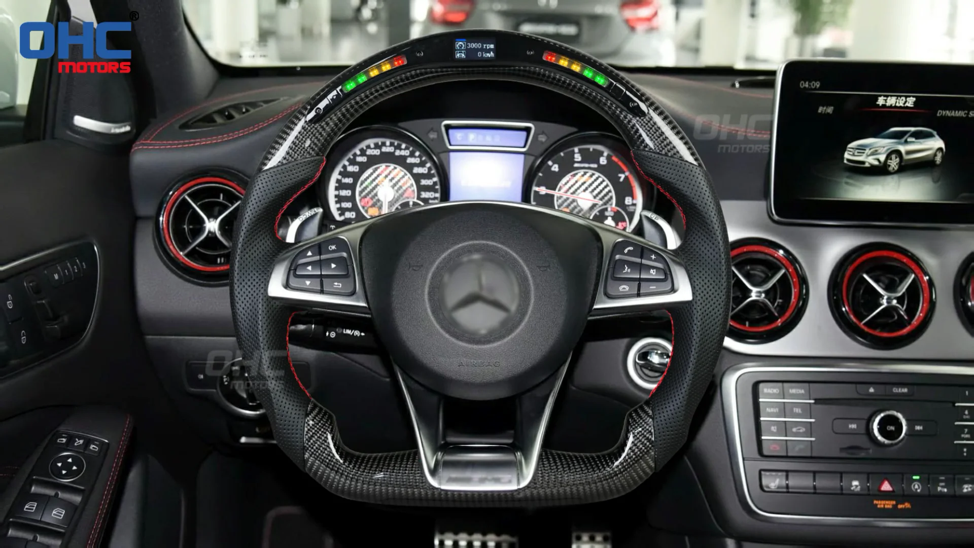 Car Steering Wheel For Mercedes Benz C63 Amg S Steering Wheel Led Rpm ...