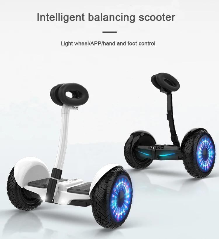 10 Inch Self Balancing Hoverboard with Handle bar Children Adult ...