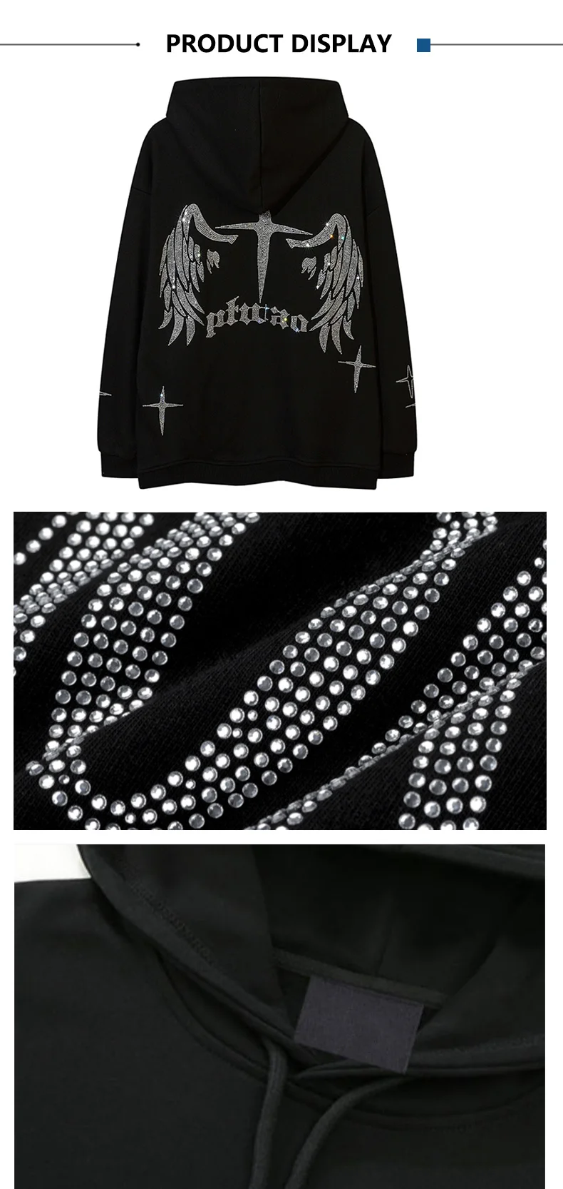 Shop Our High Quality Full Zip Hoodies with Rhinestones