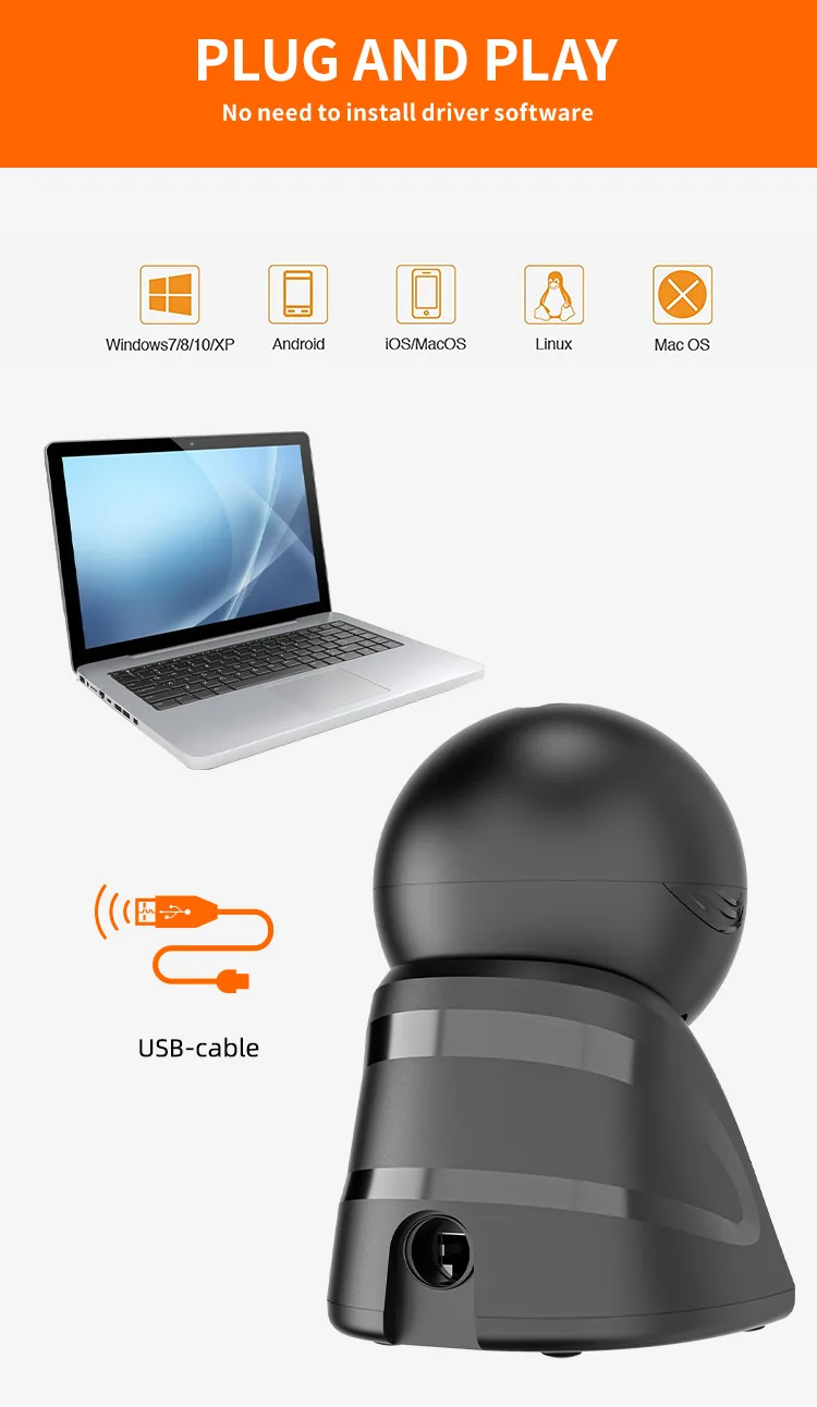 2d Desktop Qrcode Tablet Barcode Scanner Supermarkets Omnidirectional ...