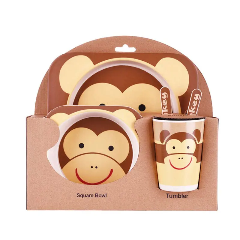 Kids Bamboo Fiber Tableware Set - Sustainable & Fun