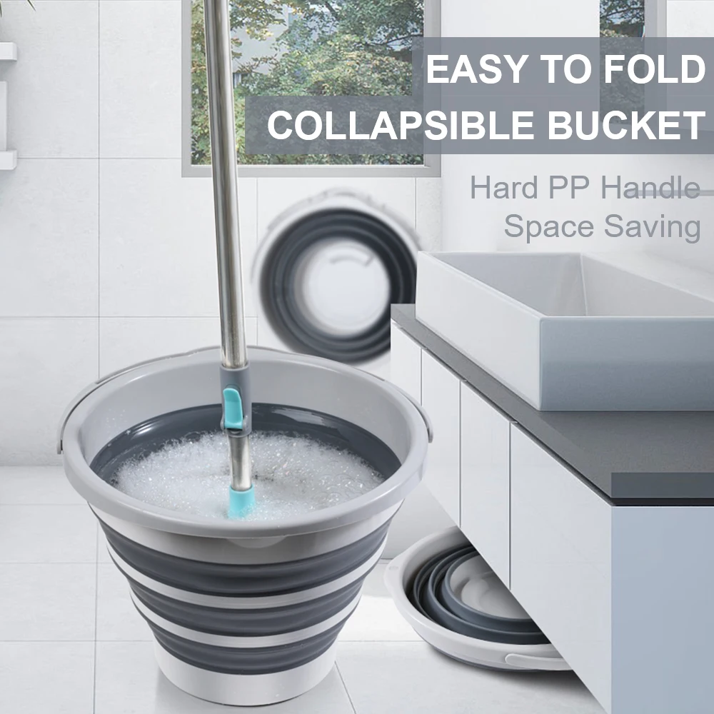 Foldable 10l 15l 20l Silicone Washing Collapsible Mop Bucket Outdoor ...