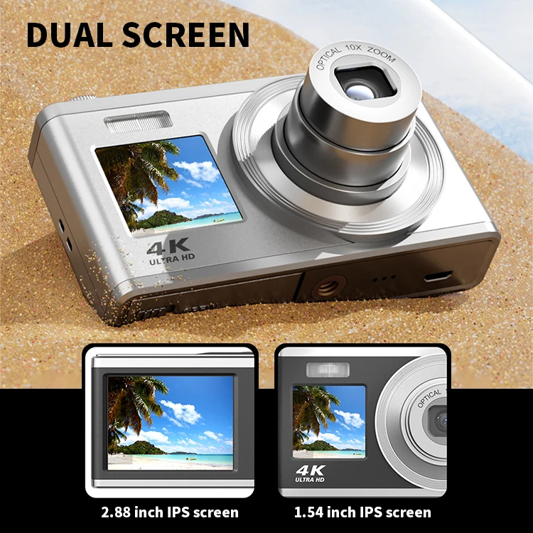 Retro Shape and Features Dual Screen 60MP Videos 4K High Resolution 10x ...