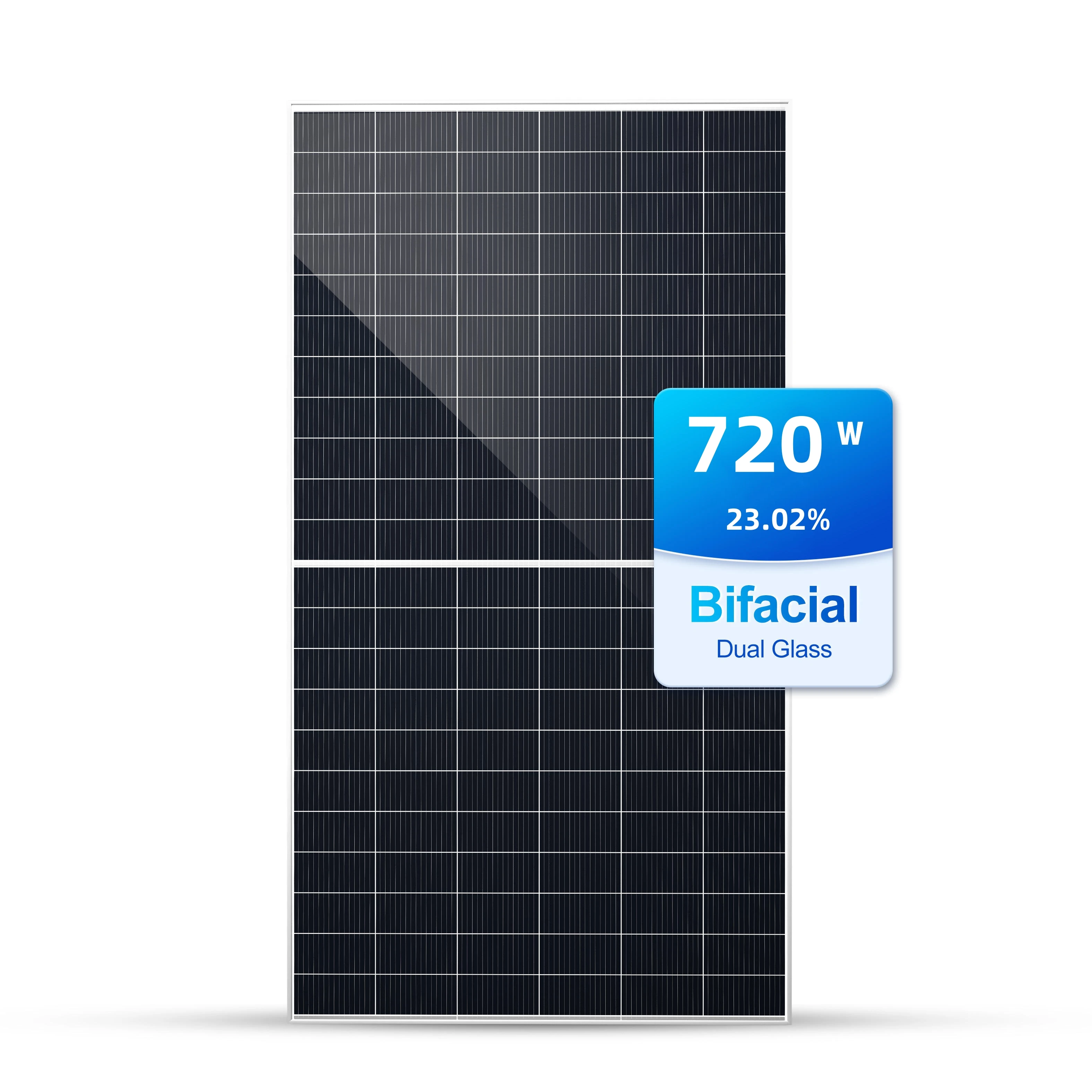 Ground Roof Installation Bifacial Huasun Hjt 700w 710w Pv Energy Module 715w 720w Double Glass ...