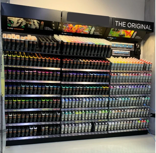 Aerosol Paint Display Rack - Metal Wire Stand with Logo