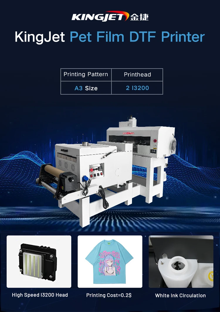 Kingjet USA Pro Dual Head DTF Printers 30cm with Oven