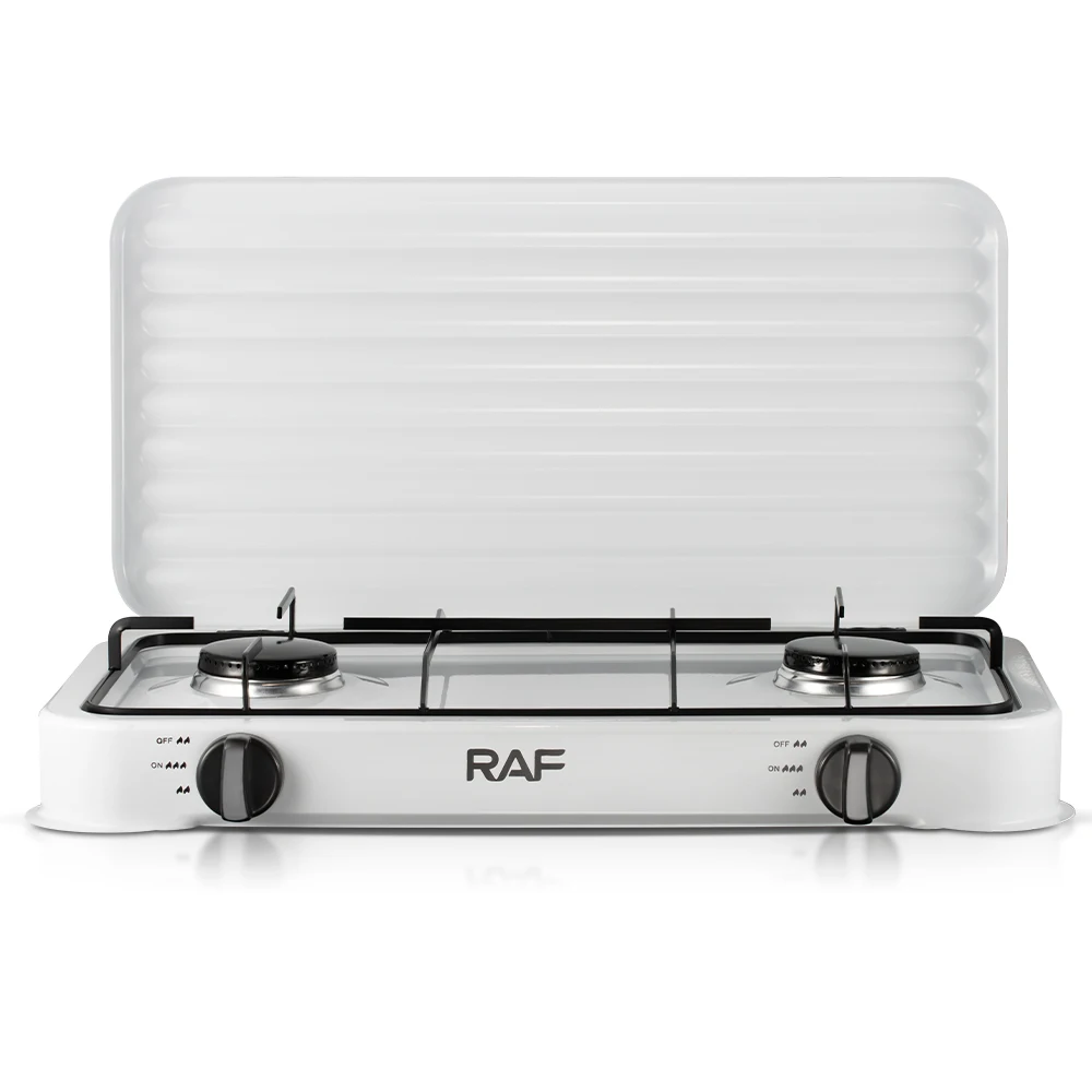 RAF Quality Stainless Iron Desktop Cooktop - Dual Gas Burners
