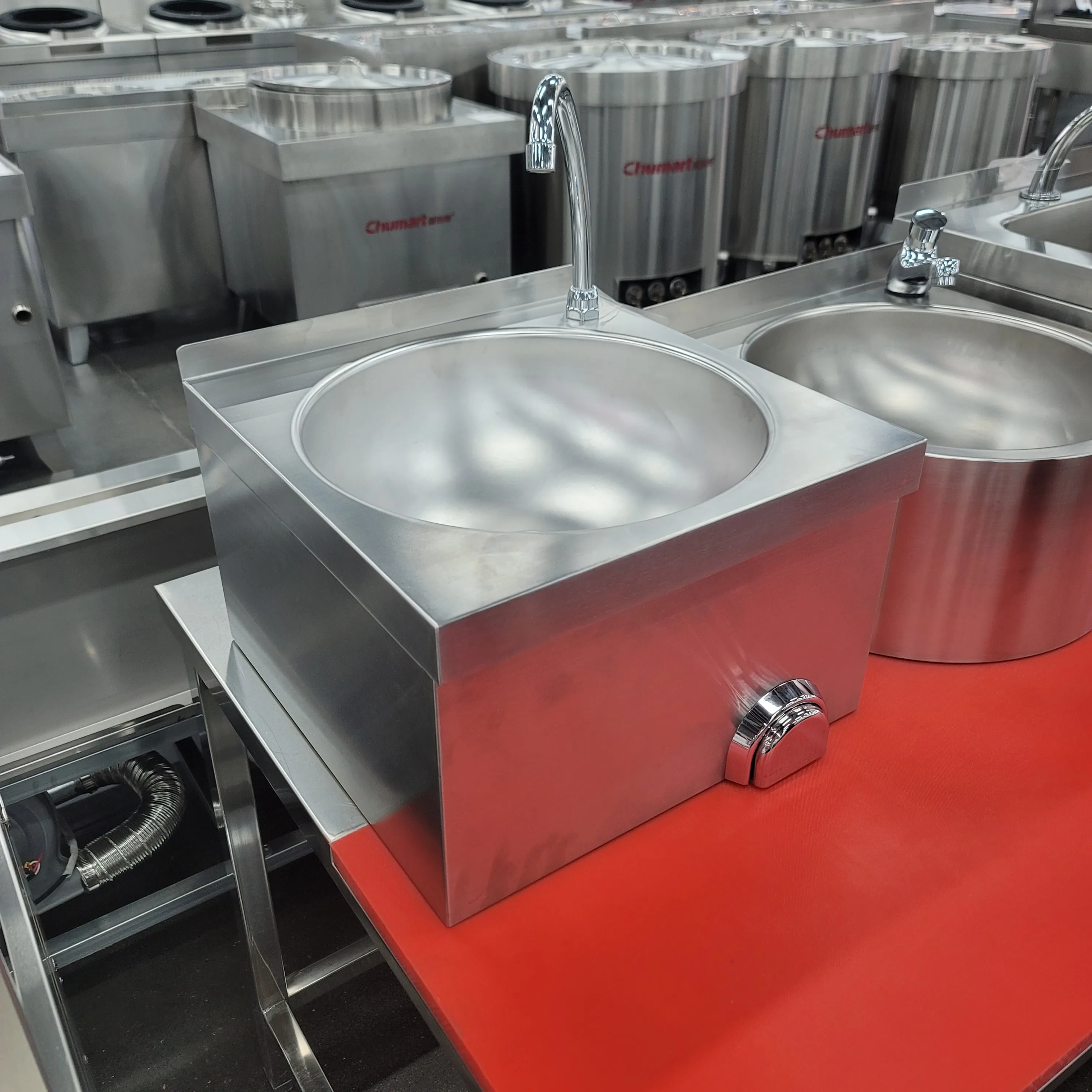 Commercial Utility Kitchen Hand Wash Sink Stainless Steel Knee Operated ...