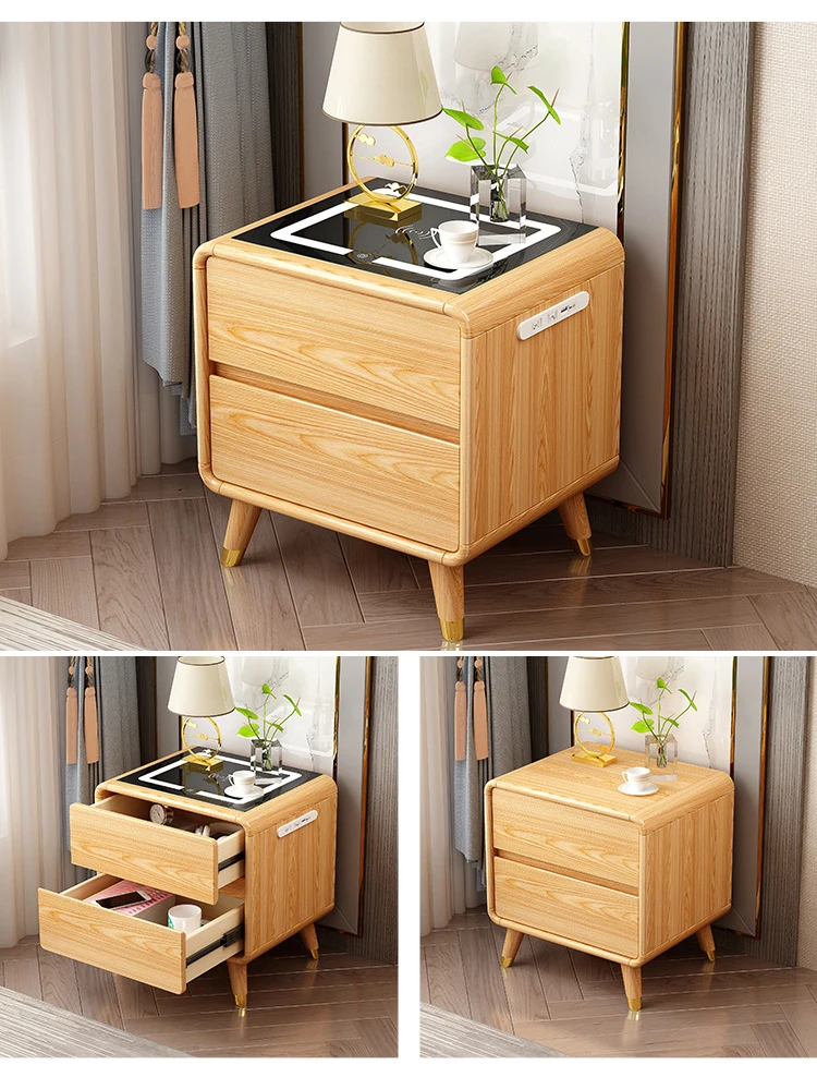 Smart Wireless Charging Bedside Table Bedside Storage Cabinet With ...