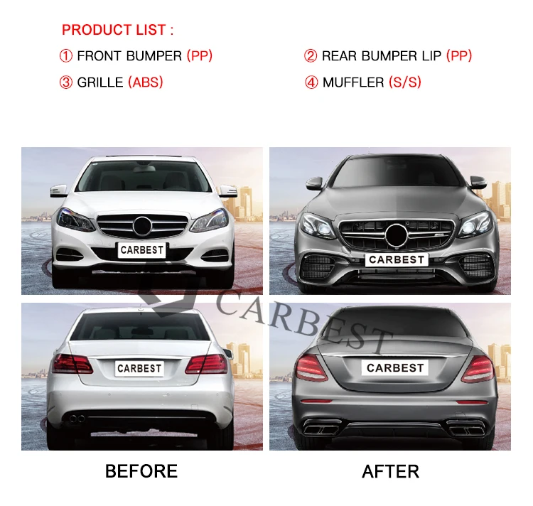 CARBEST Hot Sale Suv Automobile Parts 2016-2018 E Class W213 Car Body ...