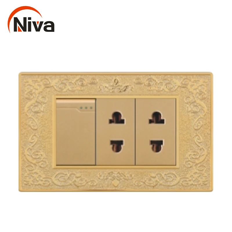 High Quality Switch And Socket Golden Light Usa Standard Electric Wall ...