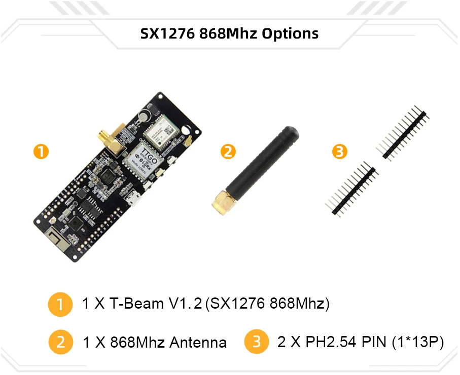 LILYGO T-Beam V1.2 ESP32开发板，带AXP2101 LoRa SX1276 868兆赫NEO-6M GPRS无线蓝牙模块 ...
