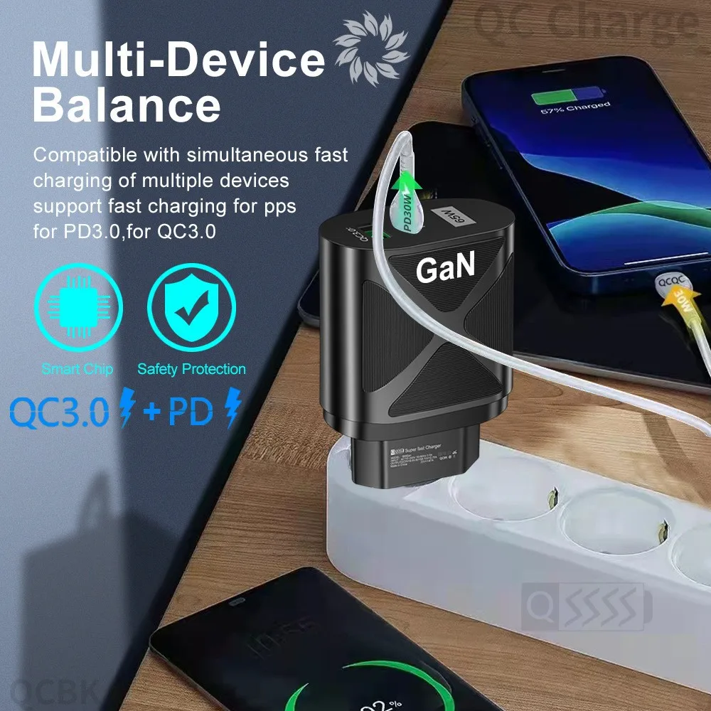 High Quality 33W PD Gan Charger Dual Port Fast Wall Charger for Apple ...