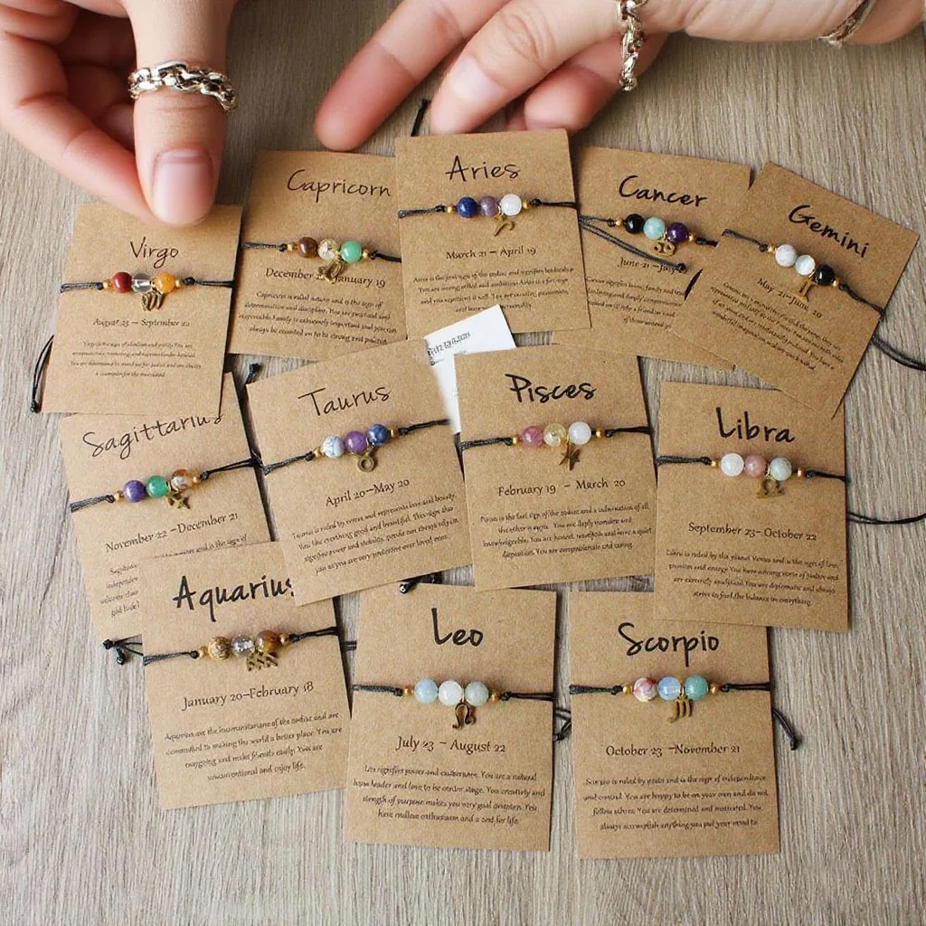 Valentines Day 2026 Jewelry,Natural Stone Round Beaded Bracelet Woven ...