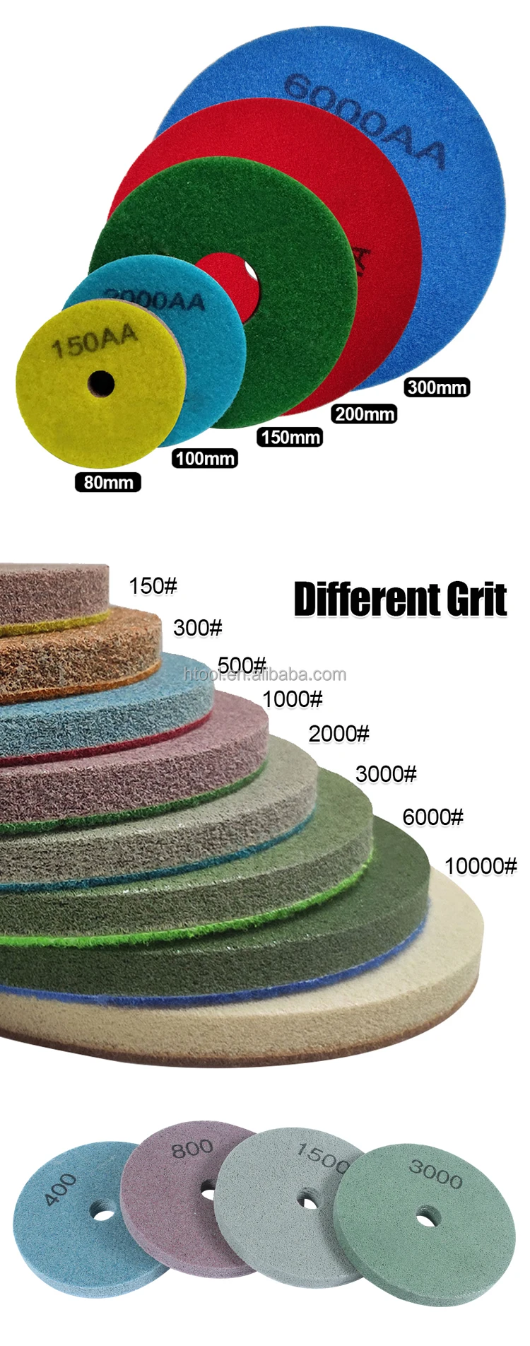 4inch 1500# Diamond Polishing Pads Dry/wet Use Sponge Sanding Polishing ...